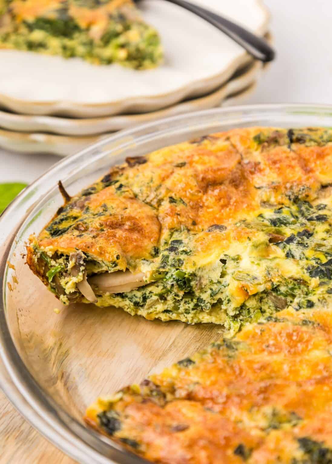 Crustless Spinach Quiche | Living Chirpy