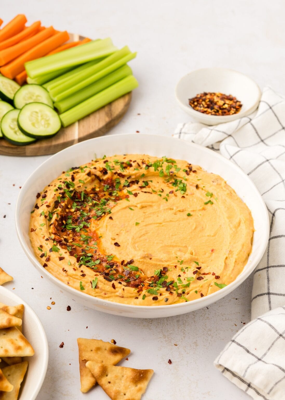 Roasted Red Pepper Hummus | Living Chirpy