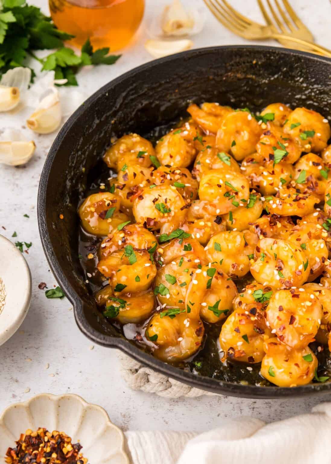 Honey Garlic Shrimp | Living Chirpy