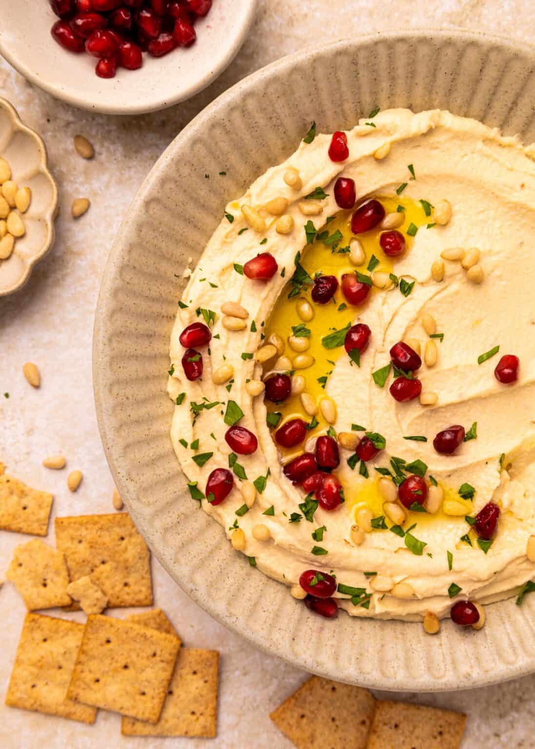 Toasted Pine Nut Hummus | Living Chirpy